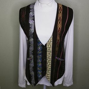Vintage | Tops | Vintage Ethnic Design Ribbon Embellished Vest M | Poshmark